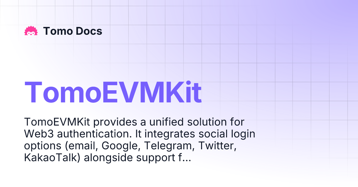 TomoEVMKit | Tomo Docs